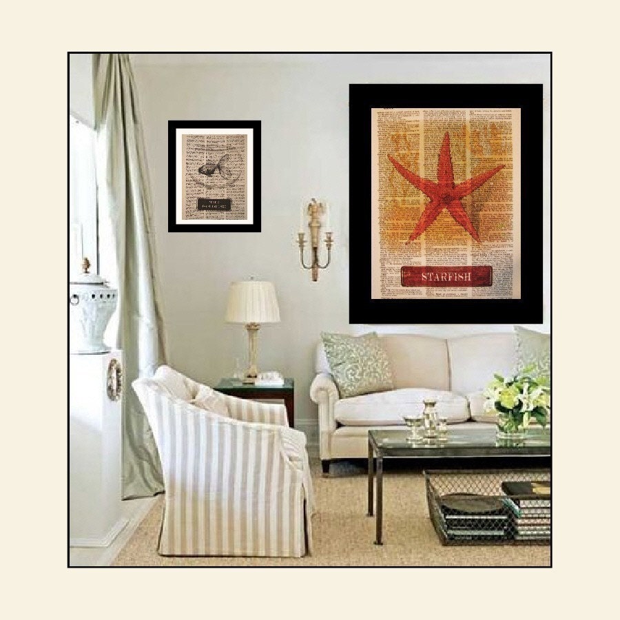 Vintage DICTIONARY Art Print Butterfly Illustration 8x10