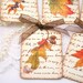 Autumn Gift Favor Tags Vintage Fall Leaves Handmade