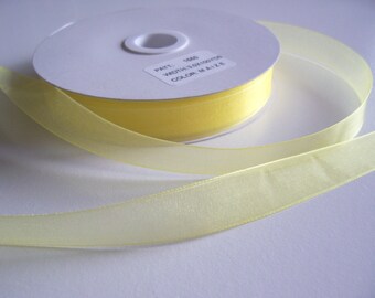 Maize Yellow Organza Ribbon 5/8 inch wide x 39 yards, Designer Dispatch