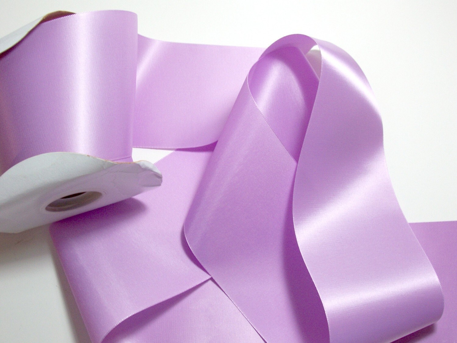 Wide Purple Ribbon, Offray Light Orchid Single-Faced Satin Ribbon 4 ...