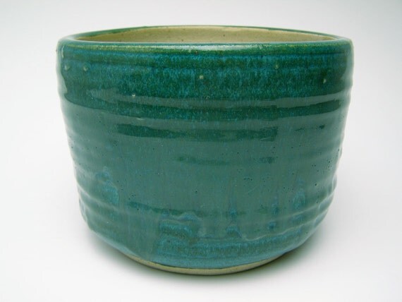turquoise ceramic pottery plant pot succulent pot 7 x 8 Scp
