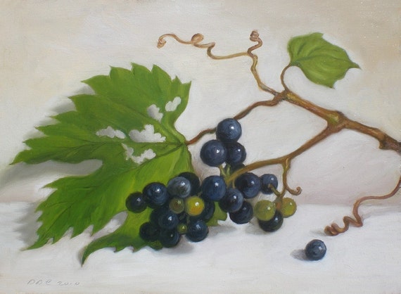 Original Oil Painting Grapes by DebbiesArtStudio on Etsy