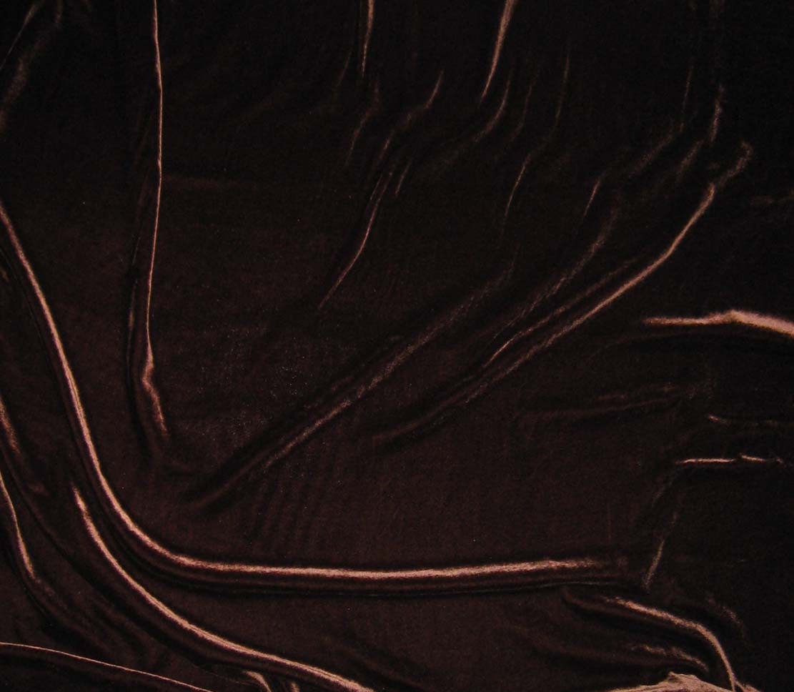 CHOCOLATE BROWN Silk Velvet Fabric 1 Yard