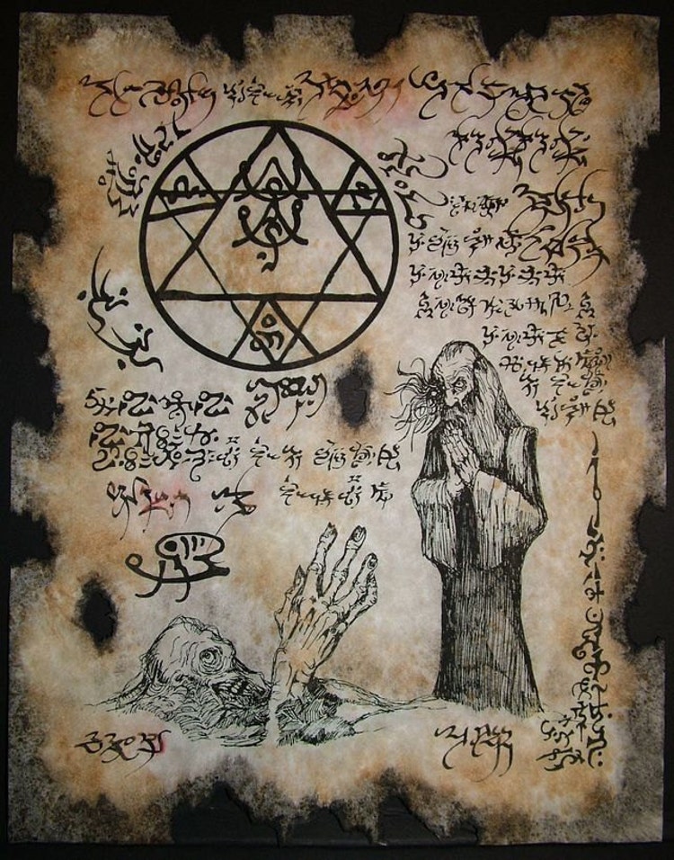 cthulhu NECROMANCER Necronomicon Scrolls occult zombie by zarono