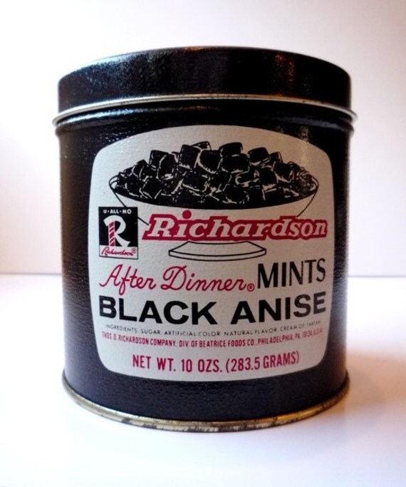 Black Anise After Dinner Mints Tin Container