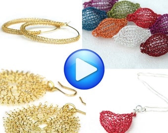 Make crocheted wire jewelry Ring sunflowers and hoops by Yoola