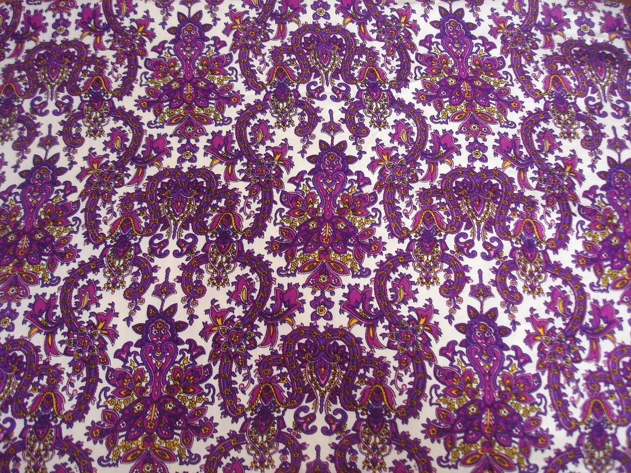 vintage fabric purple almost paisley