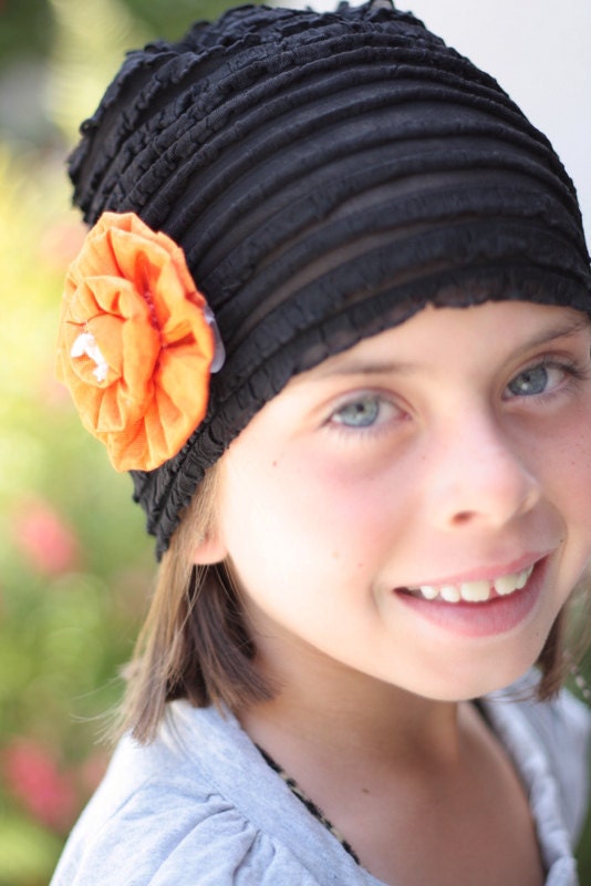 New Fall 2011 Halloween Ruffle Beanie Hat by MySweetSunshine