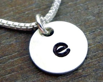 Silver Initial Necklace Sterling Silver .925 Letter by ERiaDesigns