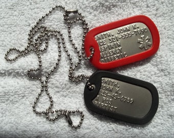 Real Embossed 2 Slotted Military Dog Tag Made by StanselSurplus