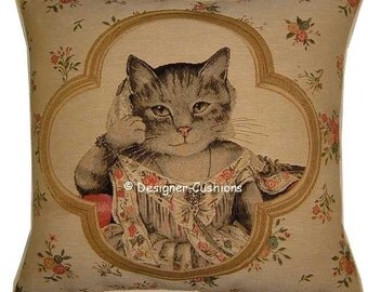 Susan Herbert Opera Cats Tapestry Cushion by designercushions