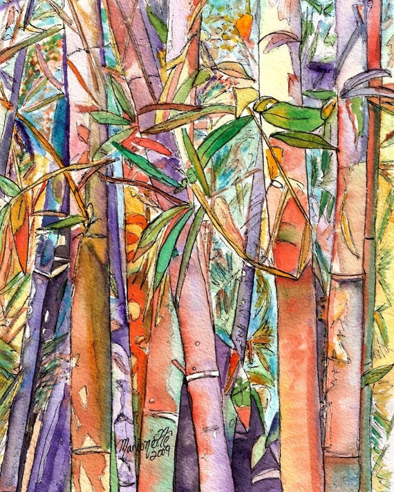 Rainbow Bamboo 8x10 print from Kauai Hawaii orange purple