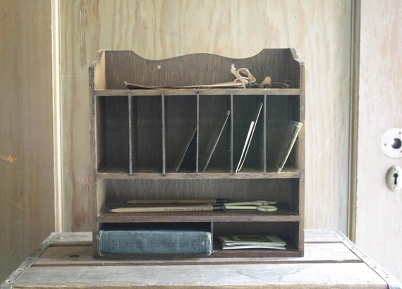 little wooden desk cubby