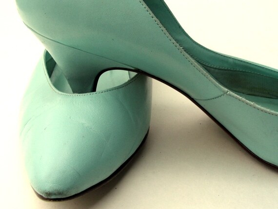 Shoes Robins Egg Aqua Blue Vintage 1980s Pumps