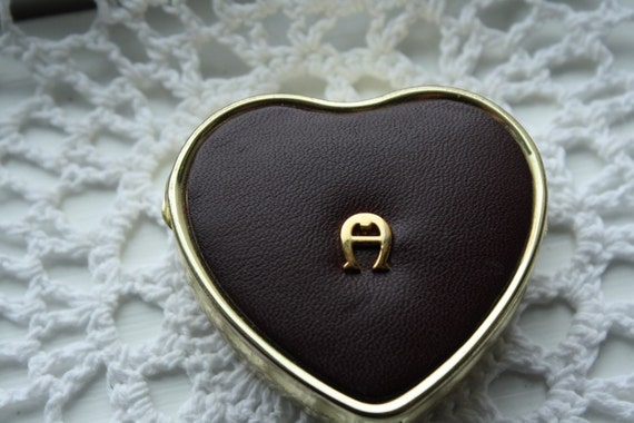 Vintage Etienne Aigner Signature Burgundy Pill Box