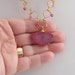 Raspberry Geode Druzy Quartz Pendant Necklace Gold Chain