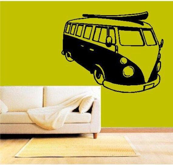 Volkswagen VW Bus Wall Decal Surfer Surf by sunsetsigndesigns