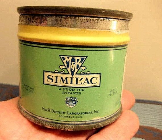 Vintage Mint Green and Buttery Yellow Similac Infants Formula