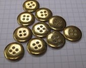 Items similar to 10 Small Flat Brass Buttons on Etsy