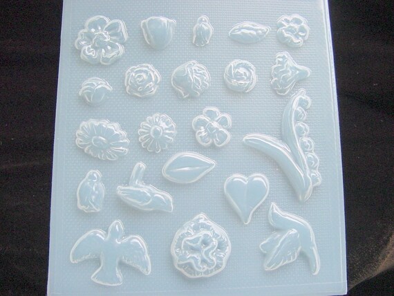 Deep Flex Assorted Flower Leaf and Bird Resin Mold 21 Shapes