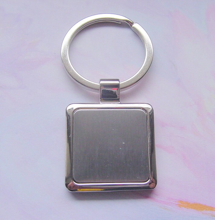 5 Key Chain Blanks Square Metal