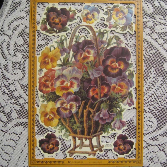 England Paper Scraps Lithograph Die Cut by 32NorthSupplies on Etsy