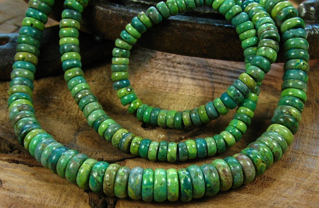 EXOTIC Primavera Stone Rondel Beads Multi Green Blue and