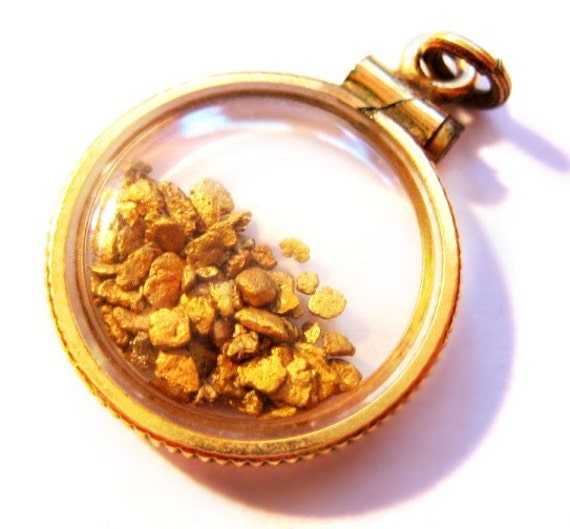 Alaska Gold Nugget / Flake Pendant / Charm Vintage / Antique