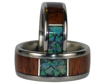 Rasta Titanium Ring Bands by Hawaiititanium on Etsy