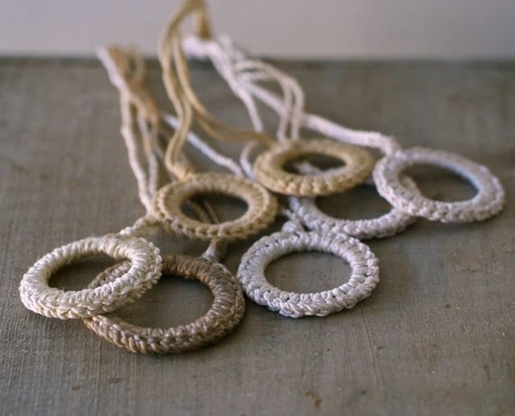 vintage crochet shade pulls