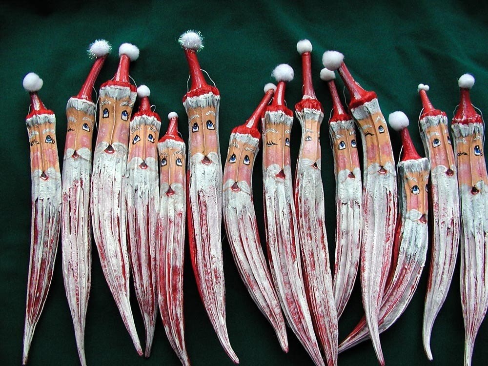 Santa Okra Ornaments