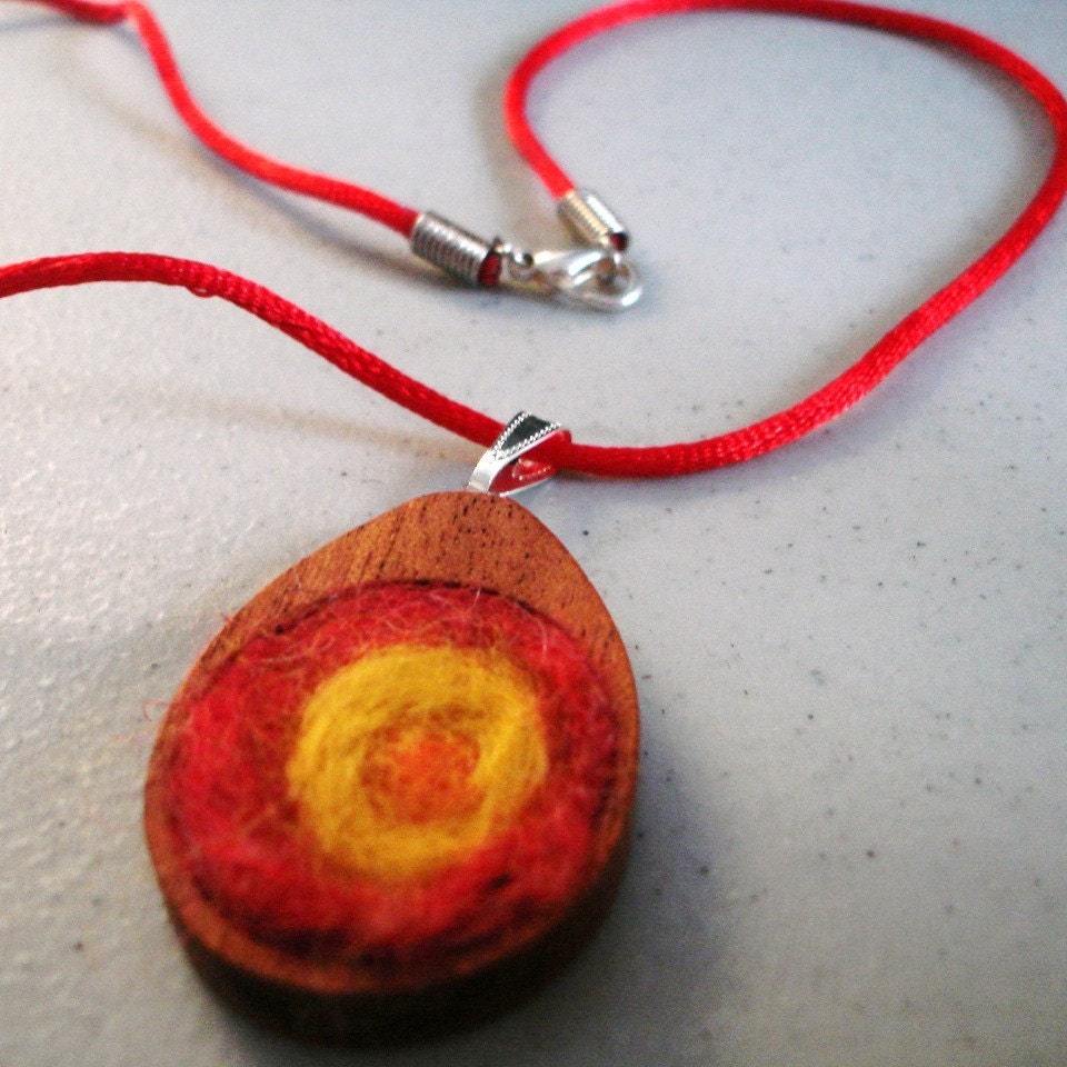 Embroidered necklace Pyrotechnic sunset by straynotions on Etsy