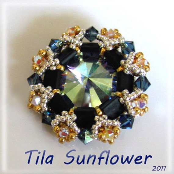 TILA SunFlower pendant Exclusively Pdf Beading Tutorial