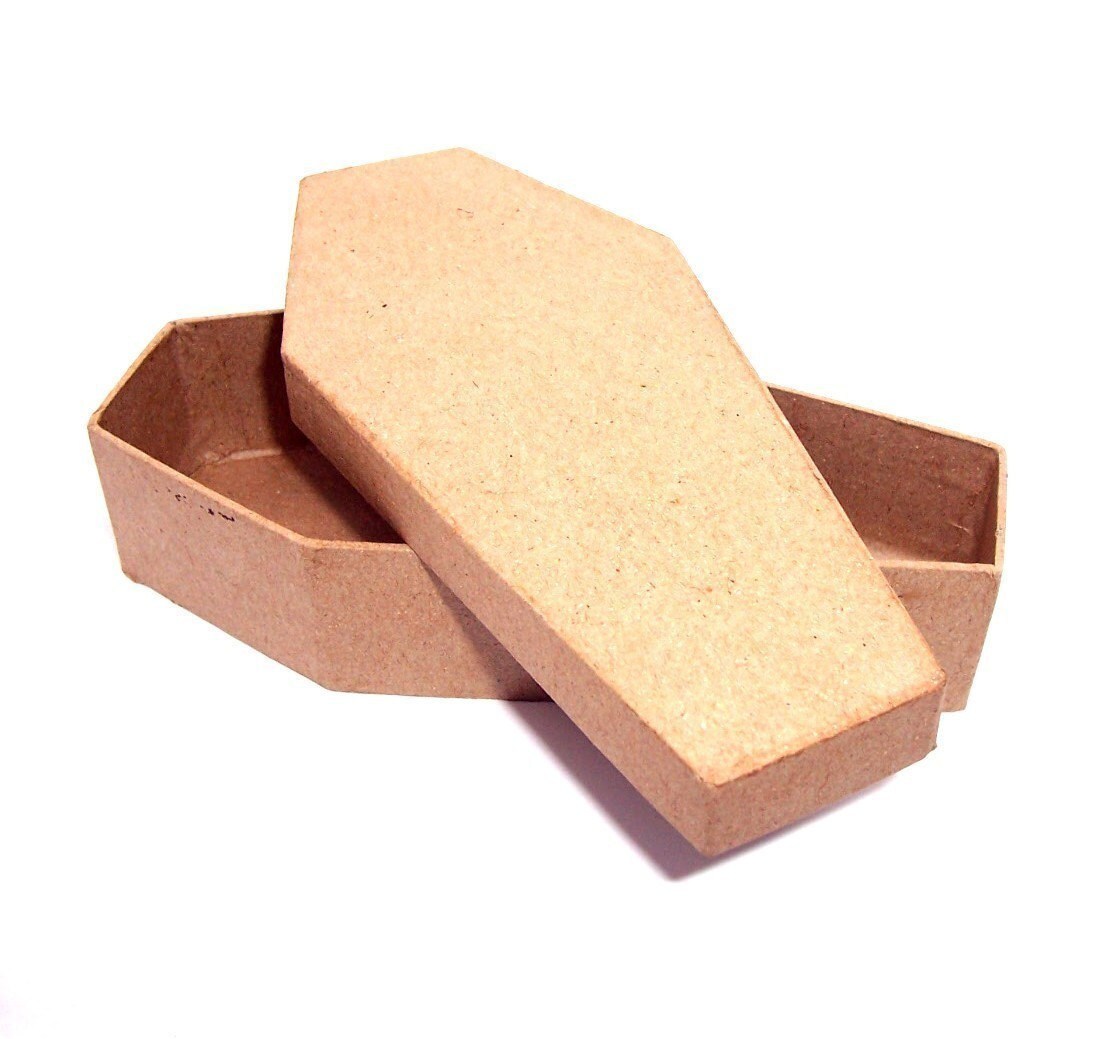 2 Sets Of 3 COFFIN Boxes Paper Mache 6 Pieces Total