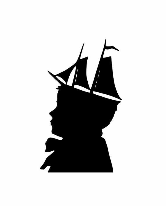 The Young Captain Nautical Silhouette Print Beach House Decor