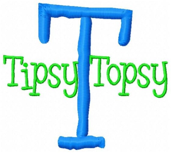 Tipsy Topsy Machine Embroidery Font 248