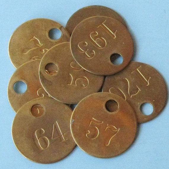 Vintage Brass Number Tags Brass Numbered Tag Hotel Room Number