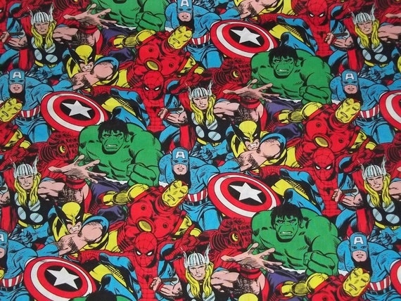 Marvel Comic SuperHero Fabric By The Yard FBTY
