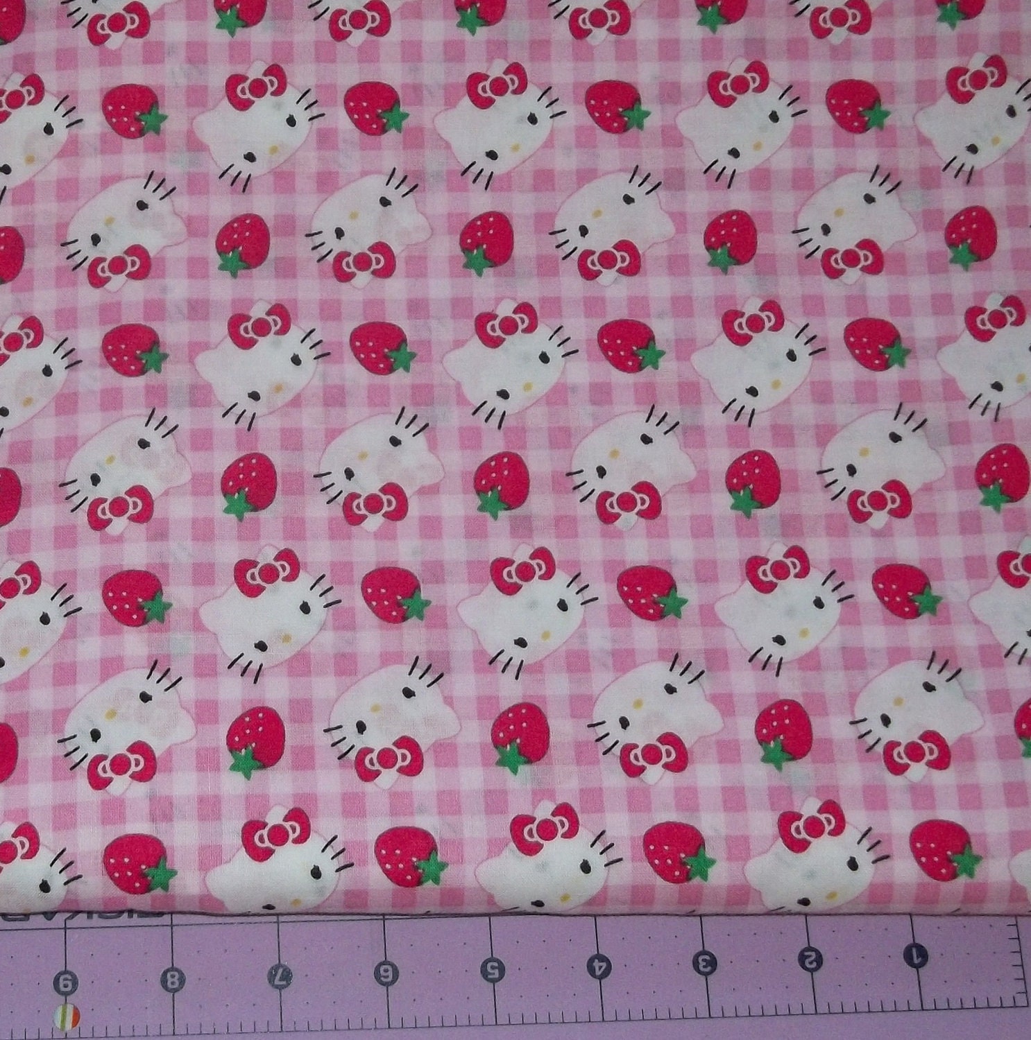 Strawberry Hello Kitty Fabric By The Yard FBTY