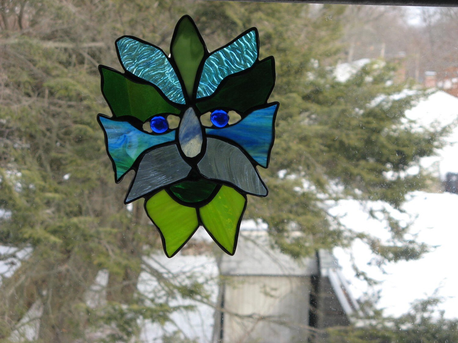 Greenman green man Stained Glass Medieval Renaissance Father