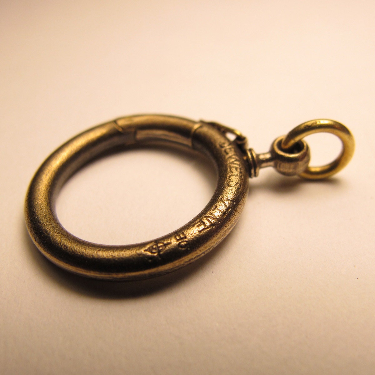 Steampunk ring Bronze hinge ring large