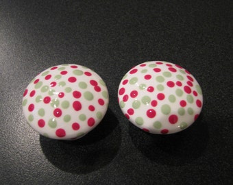 drawer knobs Pink and Brown Polka Dot Drawer by Zacharydickorydock