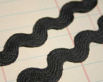 5 Yards Black Metallic Rick Rack Trim Black Trim Ric Rac