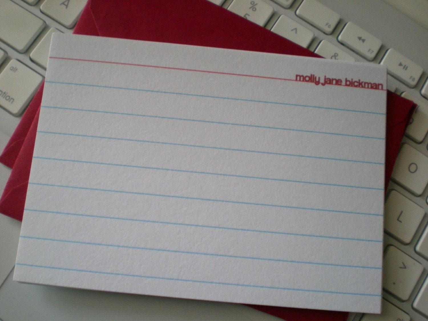 Personalized Stationery Set Index Cards Set of 8 Cards