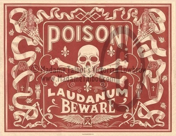 Madame Talbot's Victorian Laudanum Poison Label Poster