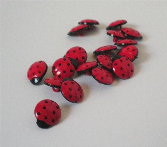 Lady Bug Buttons by Buttons Galore