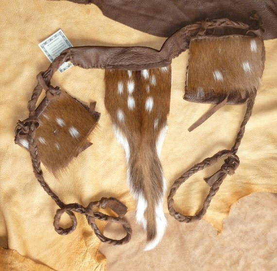 Eco-friendly axis deer belt pouch tail set with hide and