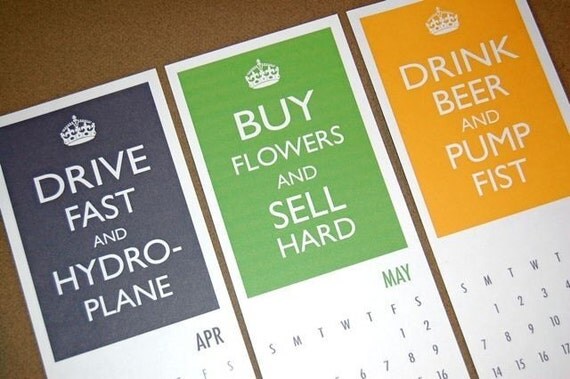 Keep Calm and Carry On Spoof Calendar Printable MEN