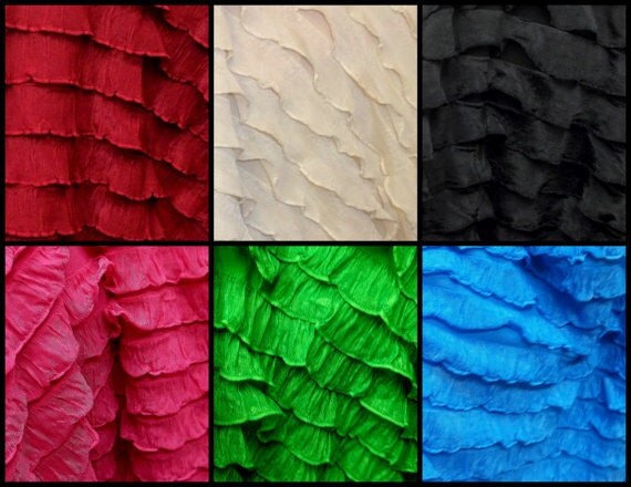 RUFFLES small ruffle stretch fabric BTY pink blue red black