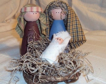 Popular items for primitive nativity on Etsy